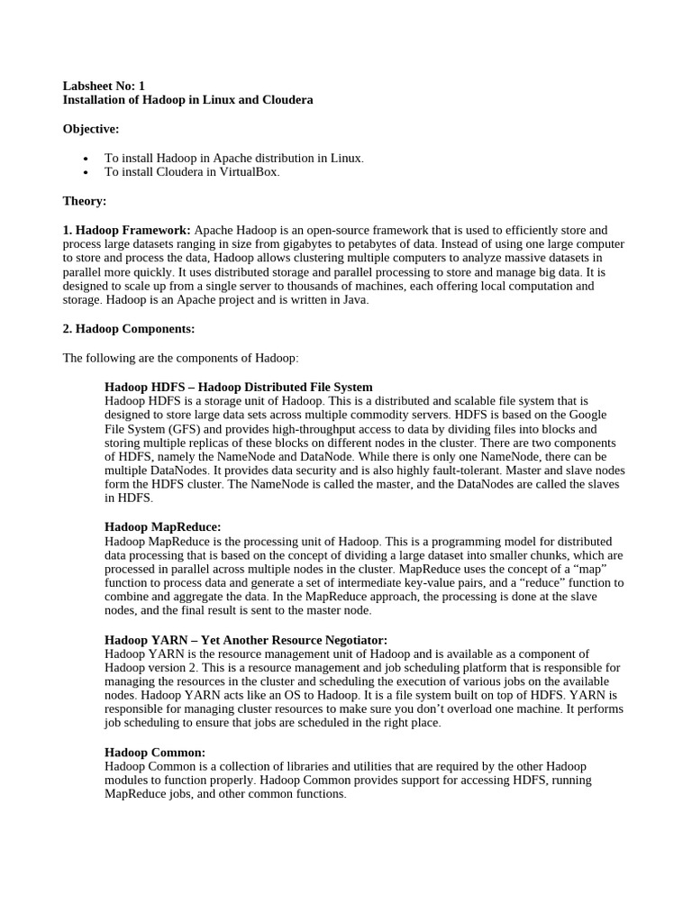 Install Hadoop on Linux & Cloudera VM | PDF | Apache Hadoop | Map Reduce