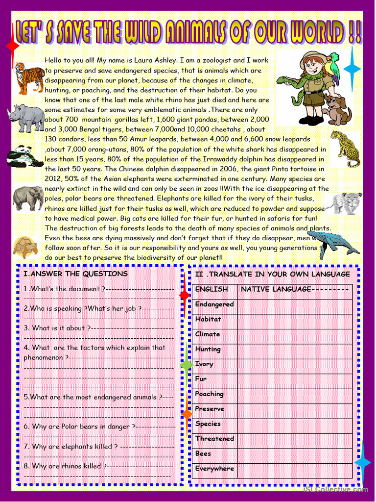 Let's Save The Wild Animals of Our World - Endangered Species | PDF ...