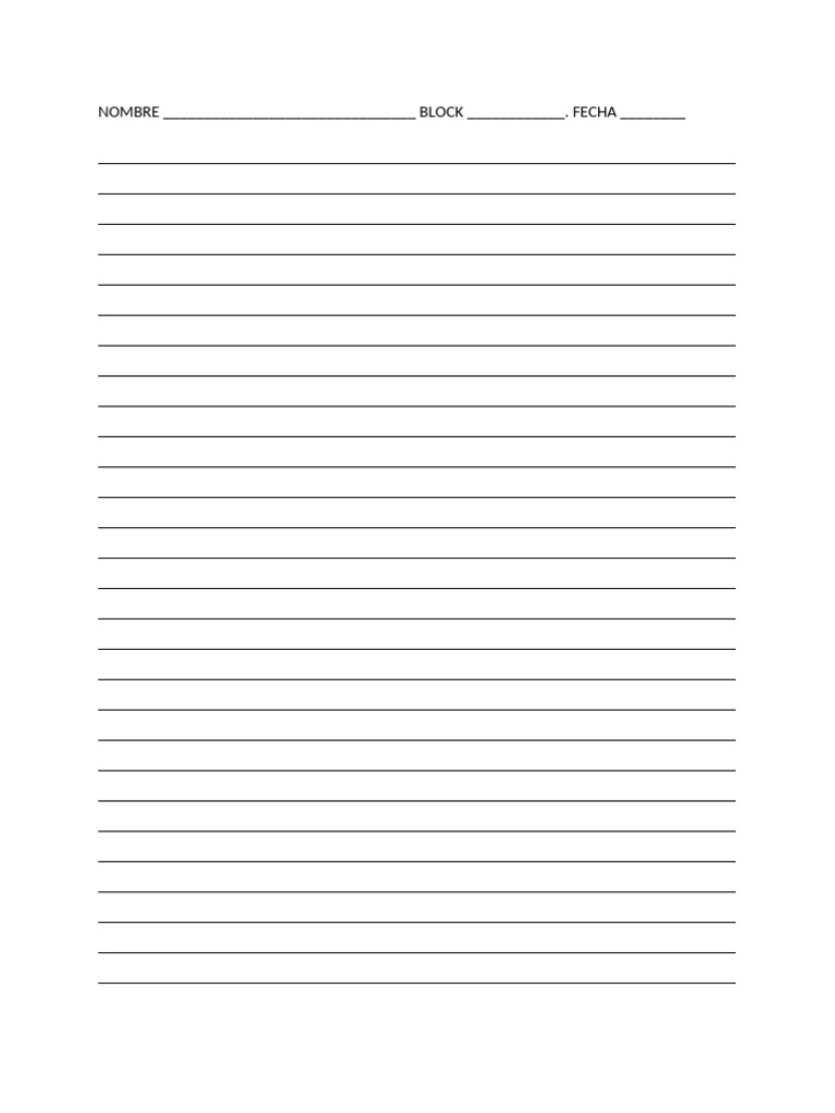 Hoja Con Lineas | PDF