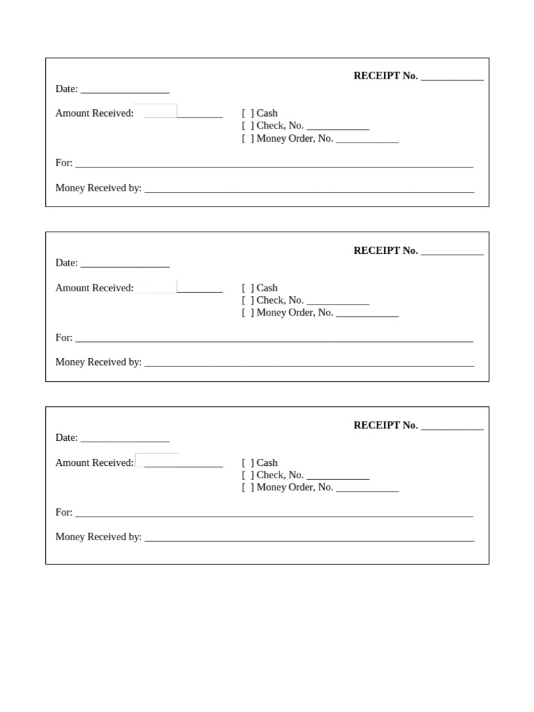 Excel Receipt Template Format | PDF