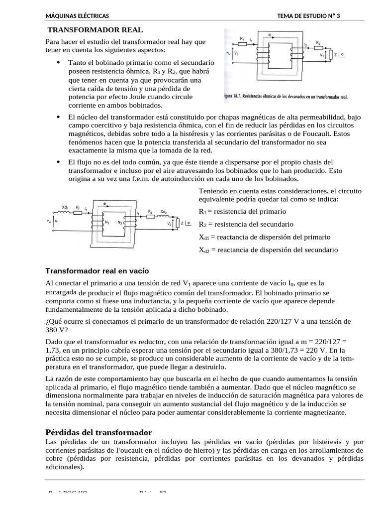 Transformador Real | PDF | Transformador | Inductor