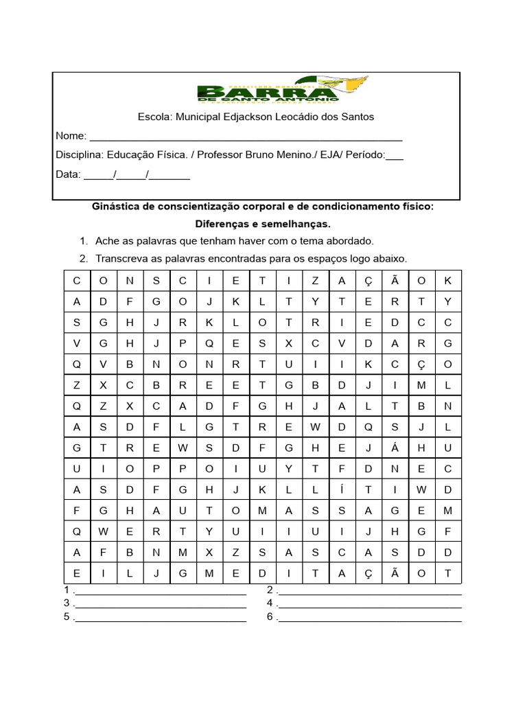 ATIVIDADE - EJA - 10º PERÍODO | PDF