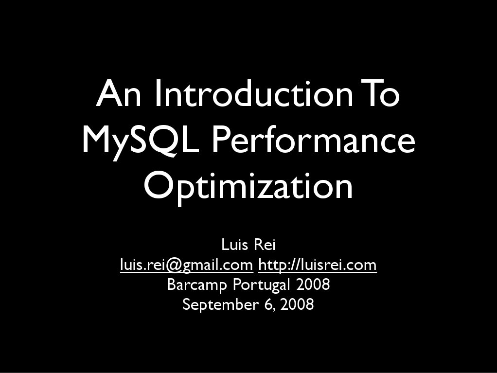 An Introduction To MySQL Performance Optimization | PDF | Database ...