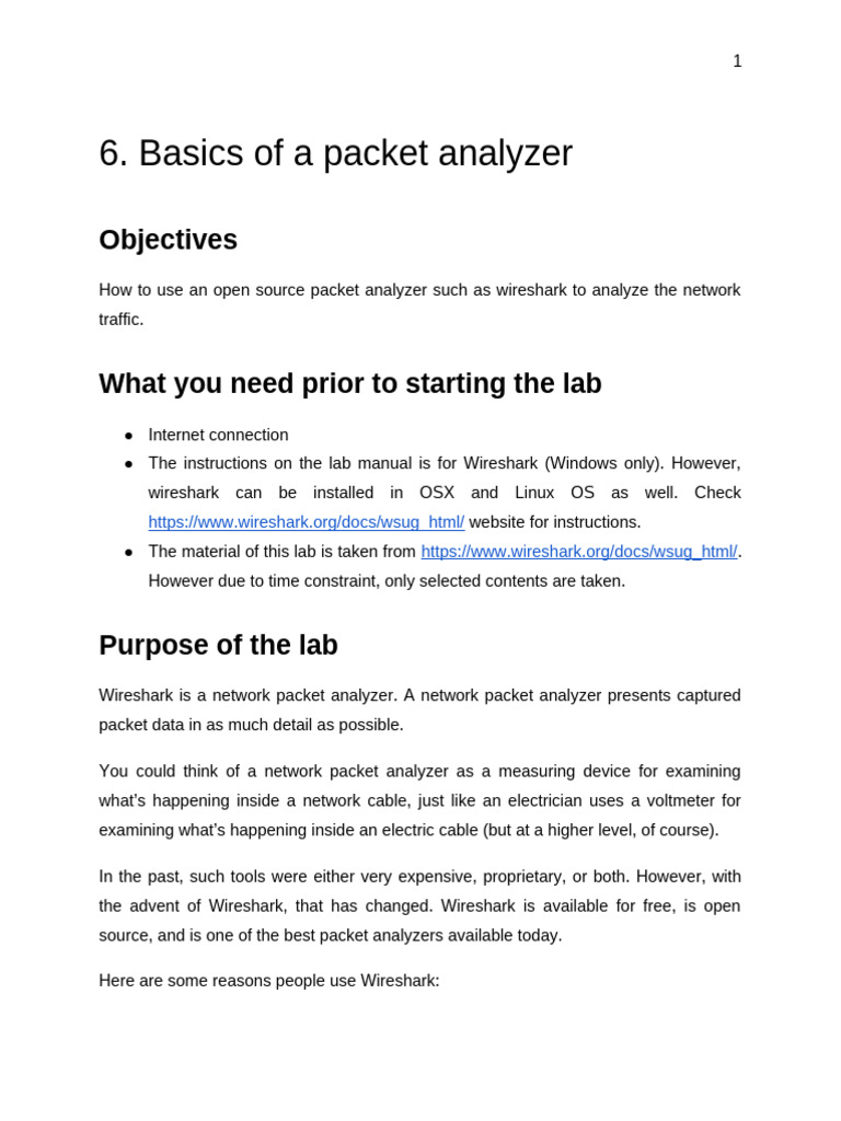 6 Basics of A Packet Analyzer | PDF | Internet Protocols | Computer Network