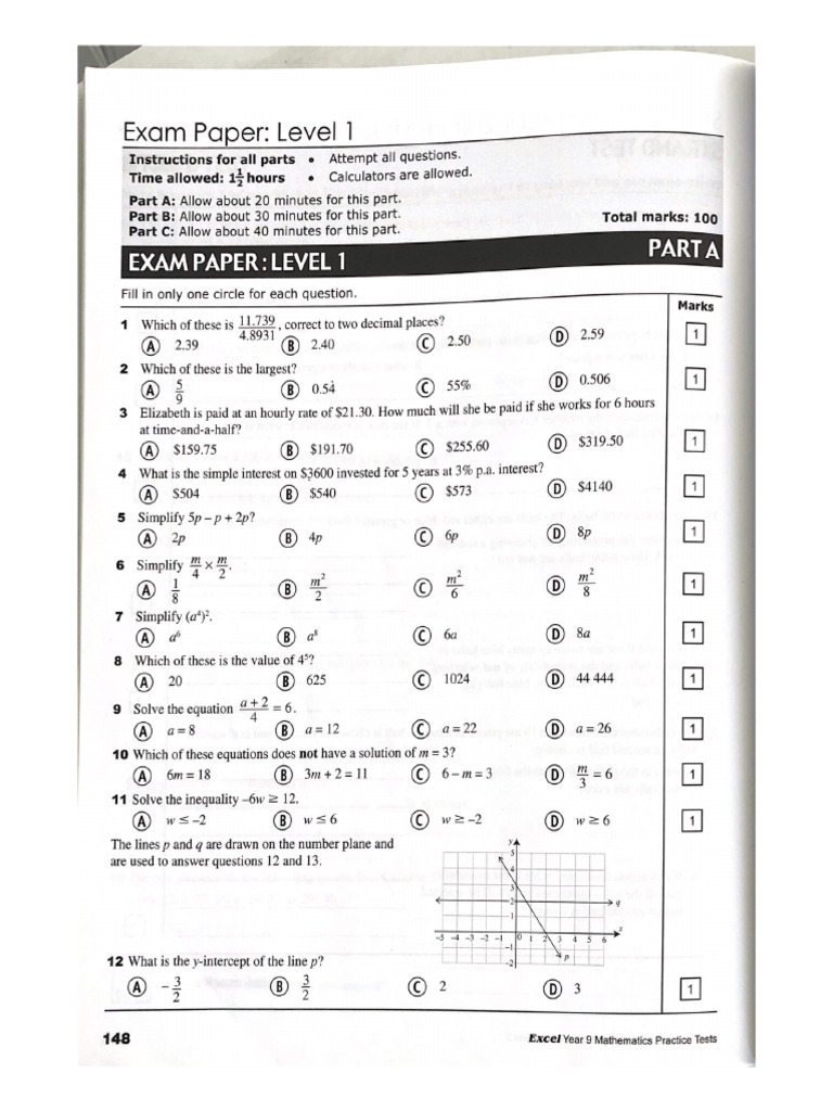 Exam Paper Level 1 | PDF