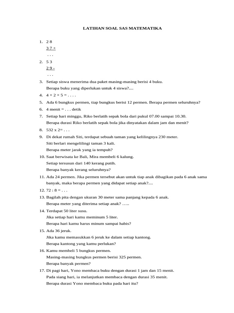 soal latihan mtk | PDF