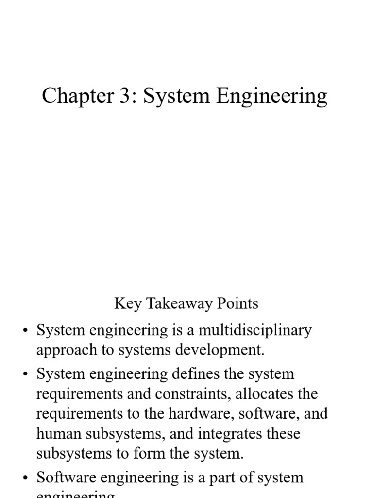 OO Chapter 3 - System Engineering | PDF | System | Systems Engineering