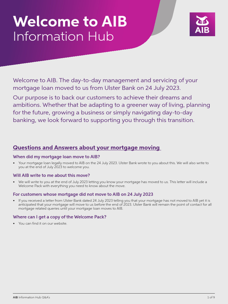 AIB Mortgage Transition Guide | PDF | Mortgages | Loan To Value Ratio