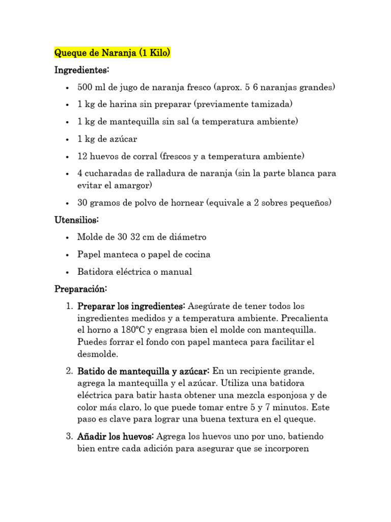 Recetas para Queques | PDF | Pasteles | Mantequilla