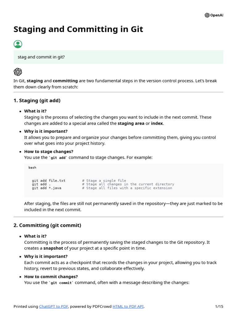 Staging and Committing in Git | PDF | Virtual Machine | Operating System