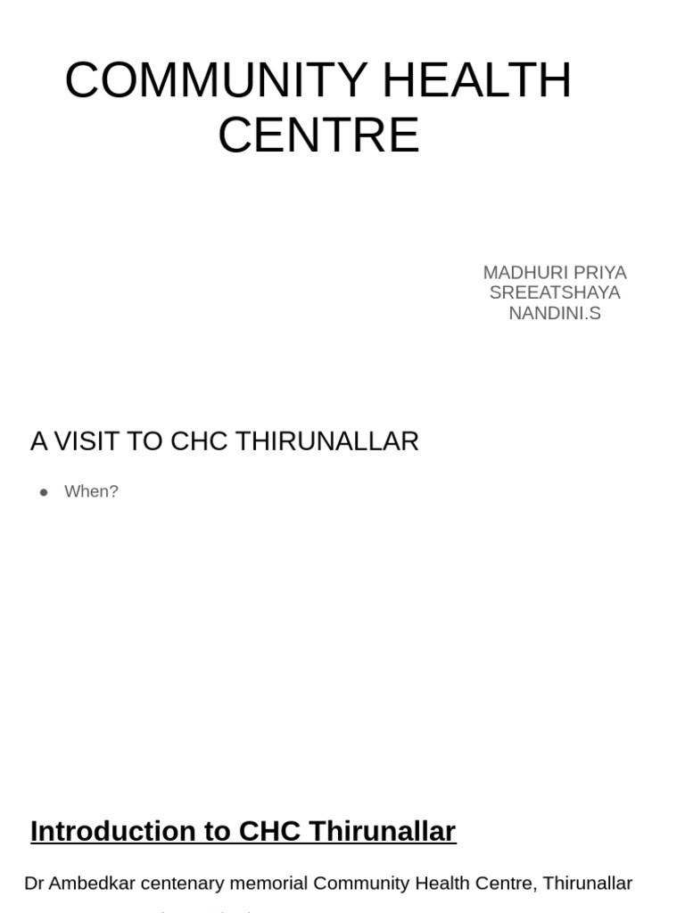 Community Health Centre Thirunallar Overview | PDF | Dentistry ...