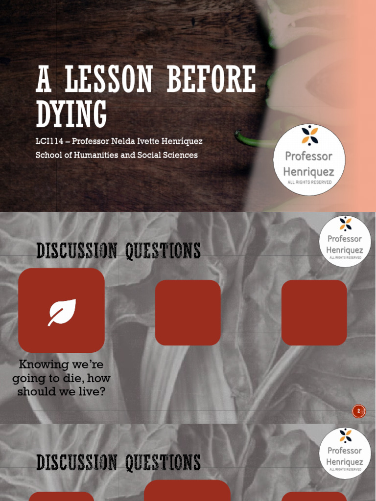 A Lesson Before Dying Study Guide | PDF