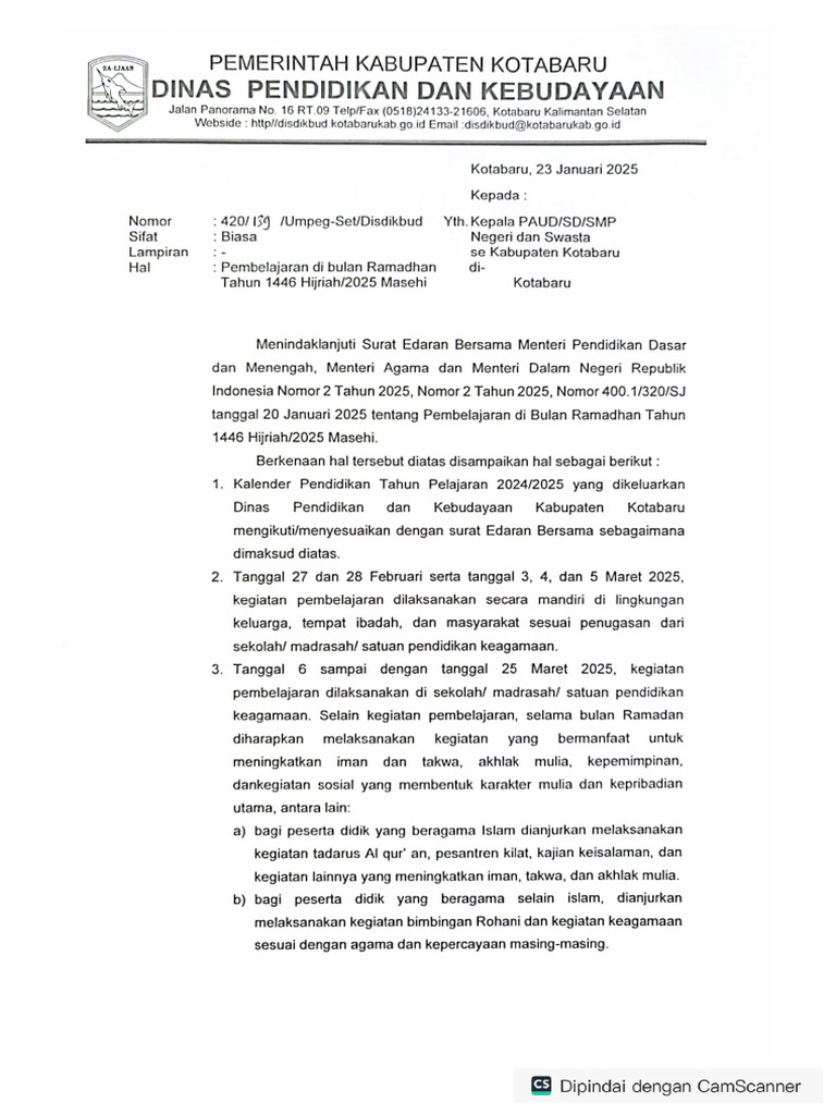 Edaran Ramadhan 2025 | PDF