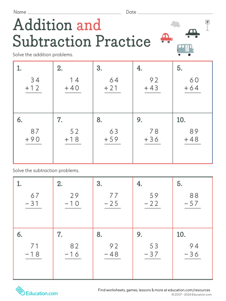 addition-and-subtraction-practice | PDF