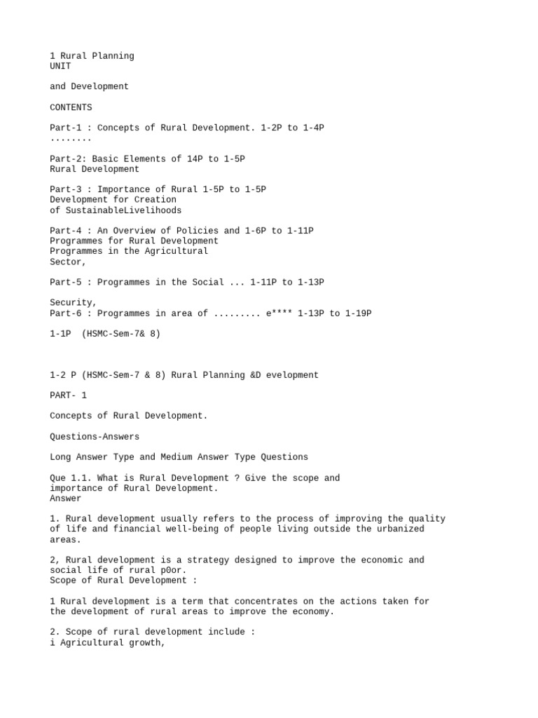 Rural Development- Administration and Planning | PDF | Economies