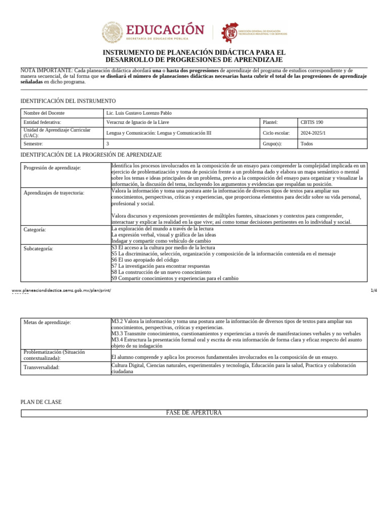 Progresion 4 | PDF | Aprendizaje | Evaluación