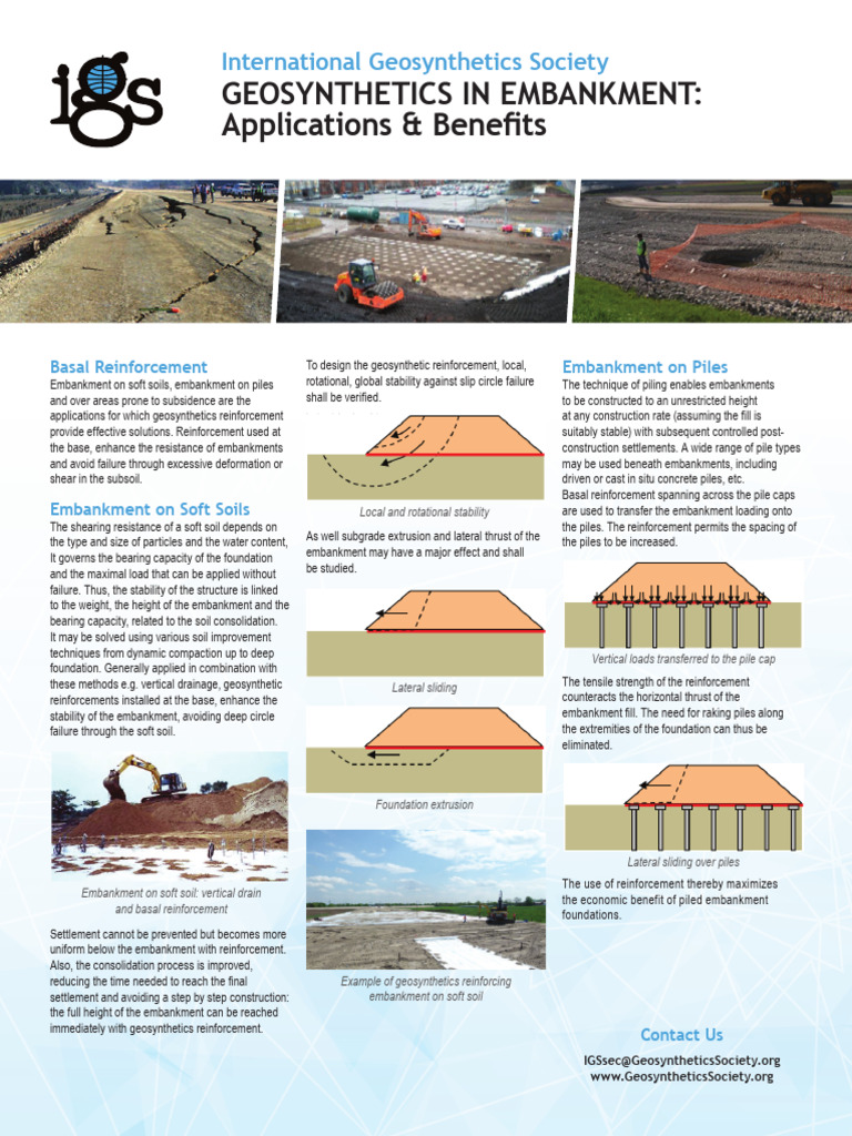 IGS Geosynthetics in Embankments - Applications & Benefits | PDF | Deep ...
