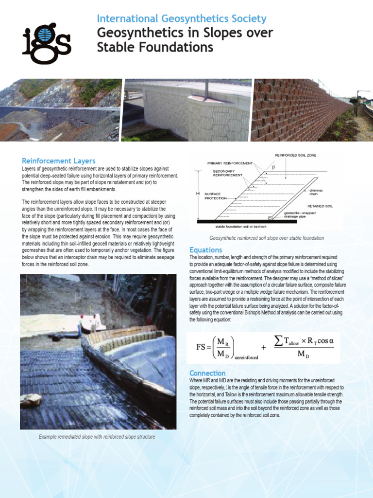 IGS Geosynthetics in Slopes Stable Foundations | PDF | Soil | Applied ...
