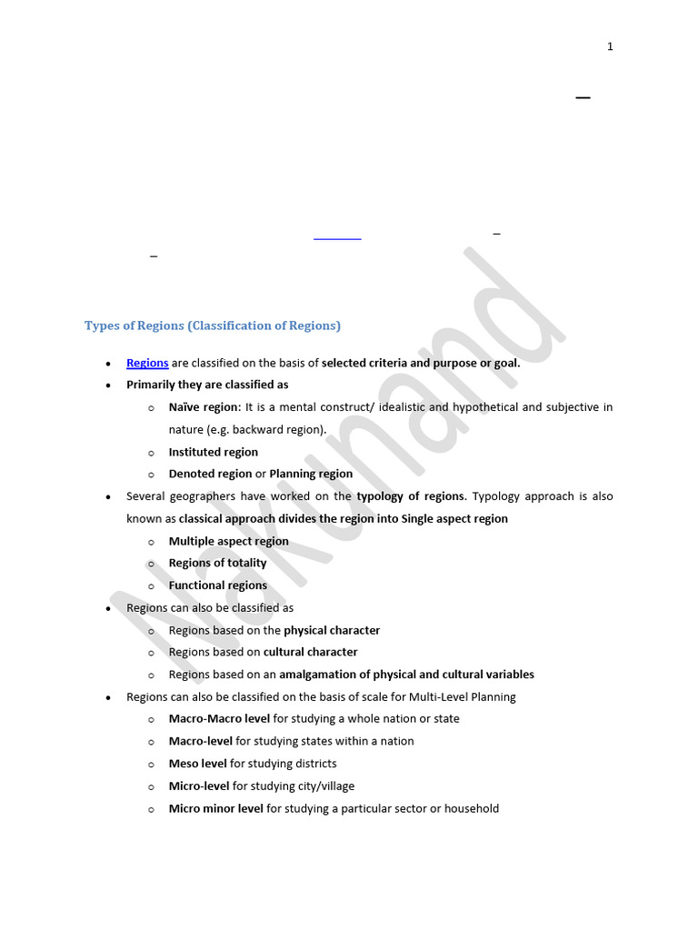 Types of Regions in Regional Planning | PDF | Vegetation