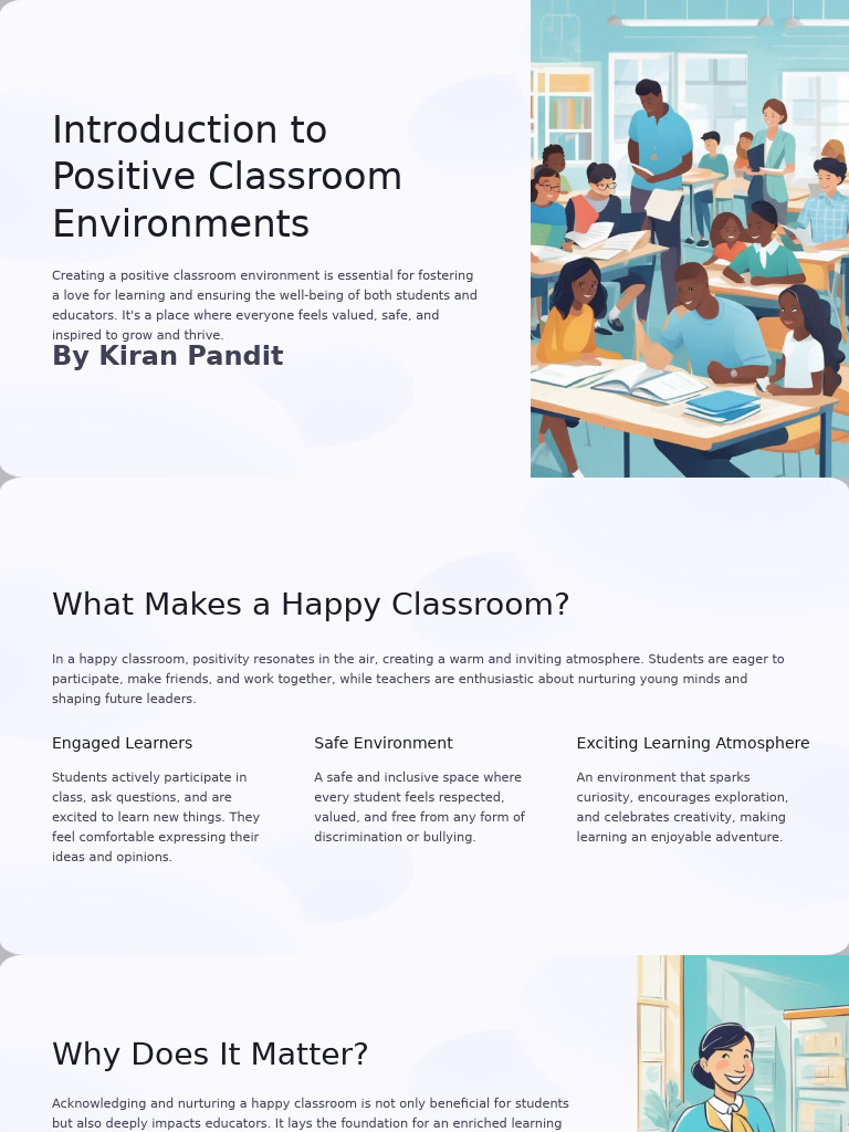 Introduction To Positive Classroom Environments | PDF | Psychological ...