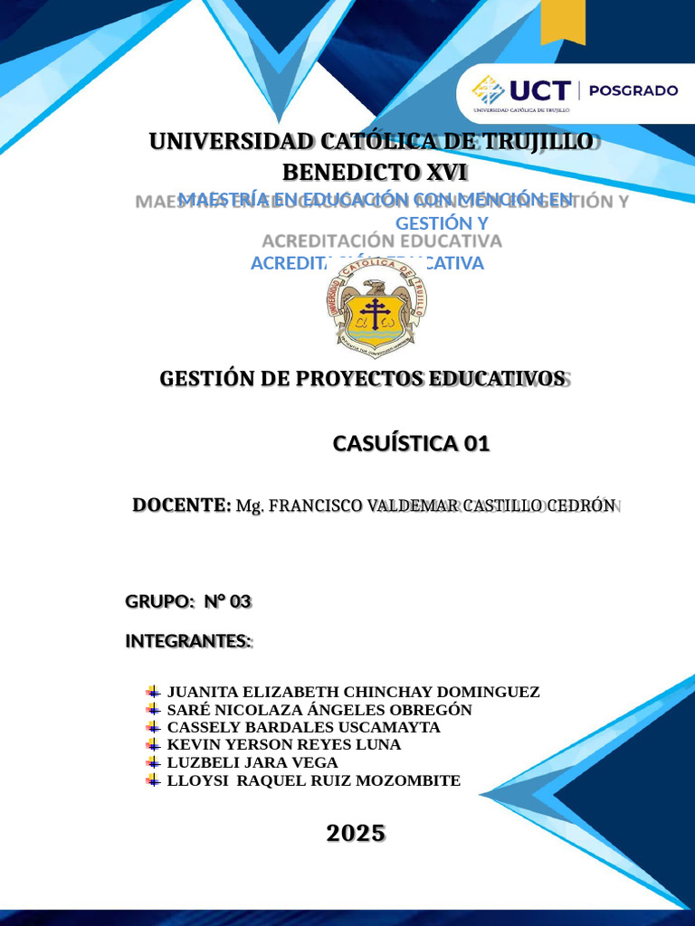 Tarea 1 Casuística 1 - Grupo 3 Gestion de Proyectos Educativos | PDF | Evaluación | Enseñando