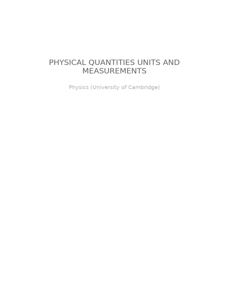 physical-quantities-units-and-measurements | PDF | Pressure | Force