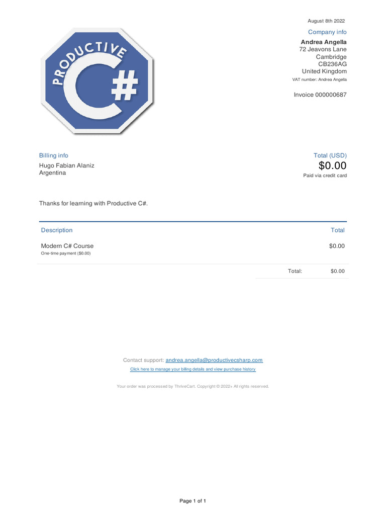 Andrea Angella_ Invoice 000000687 | PDF