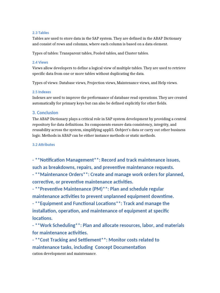 ABAP Dictionary Documentation | PDF