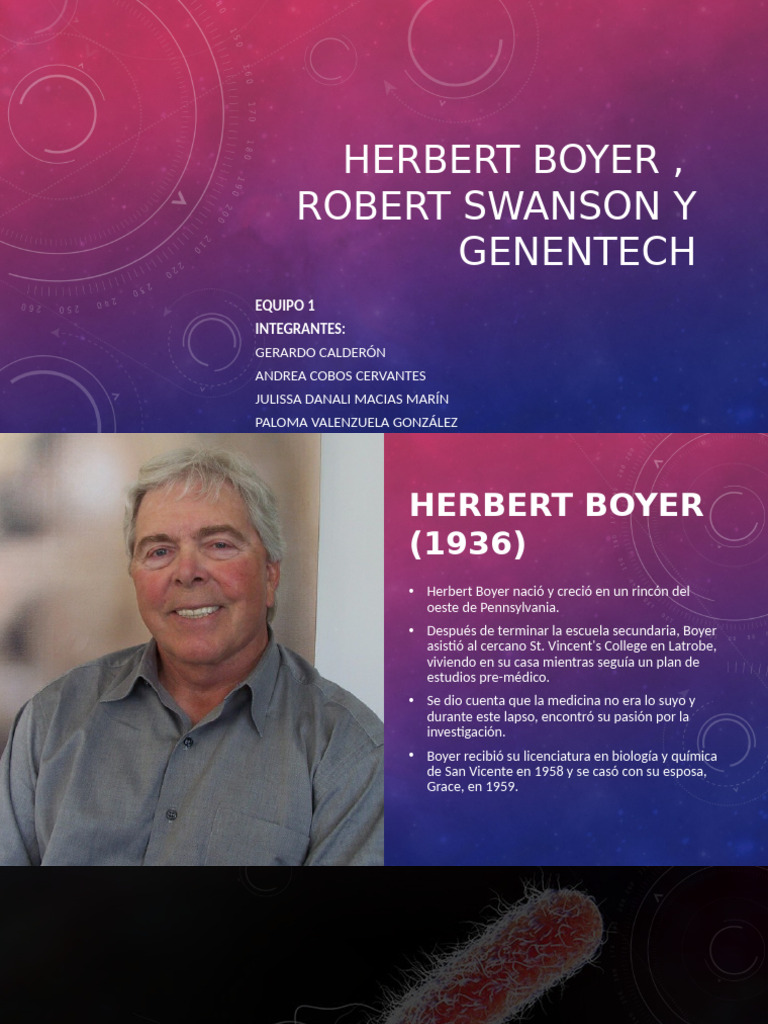 Herbert Boyer Robert Swanson y Genentech 1 | PDF | Adn | Ciencias de la vida