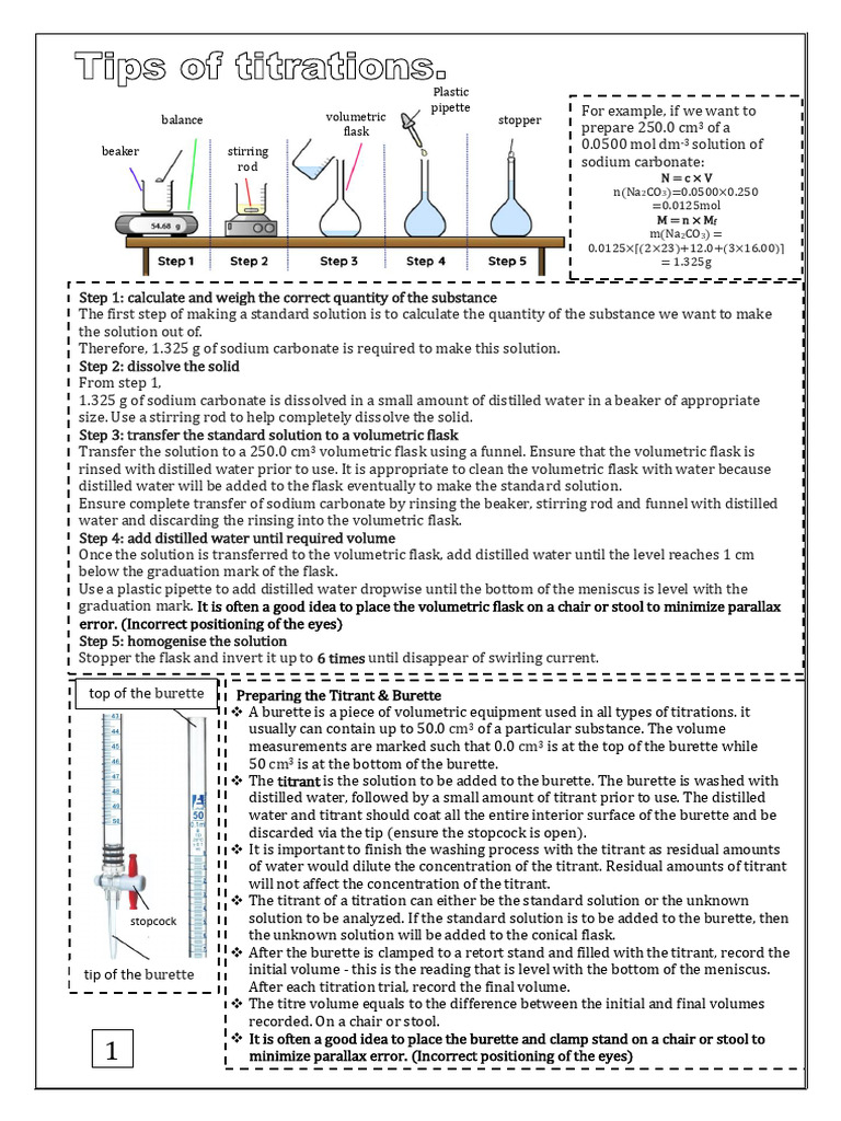Tips of titrations - | PDF | Titration | Chemistry