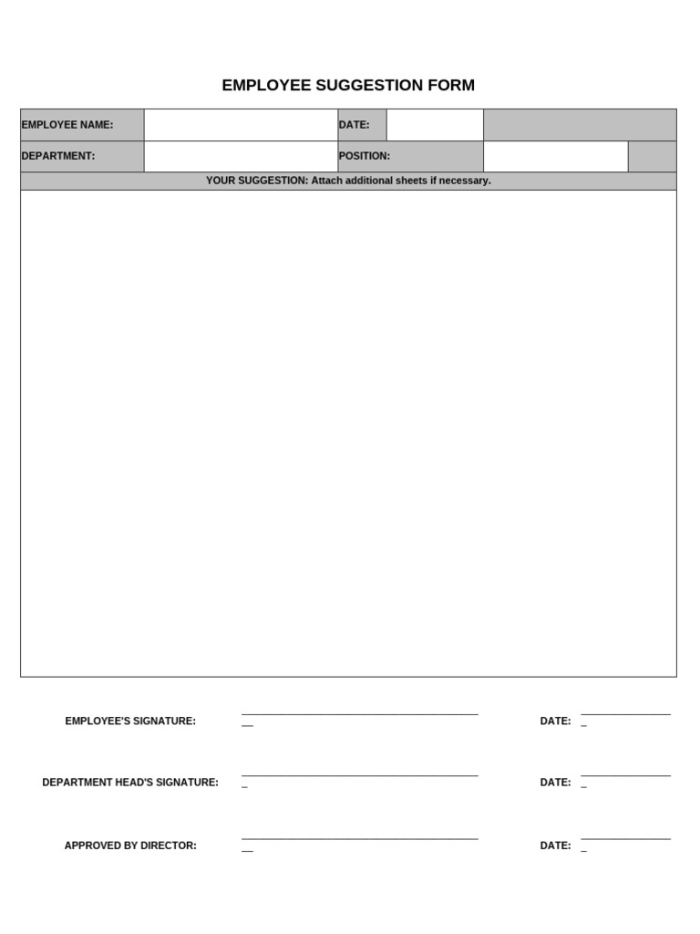 Employee Suggestion Submission Form | PDF