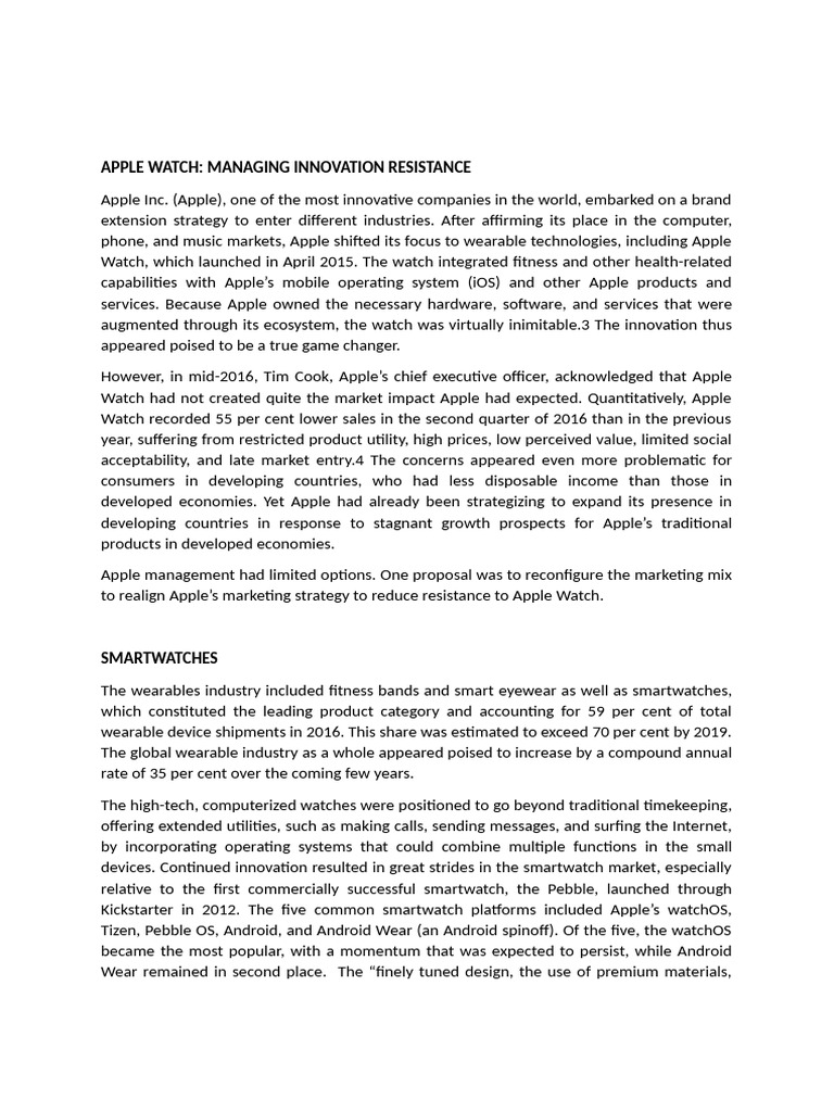 Apple Watch Case Study - Student | PDF | Apple Watch | Apple Inc.