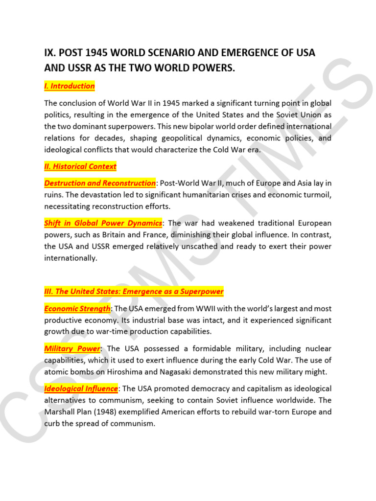 Cold War Superpowers Unveiled | PDF | Cold War | Soviet Union