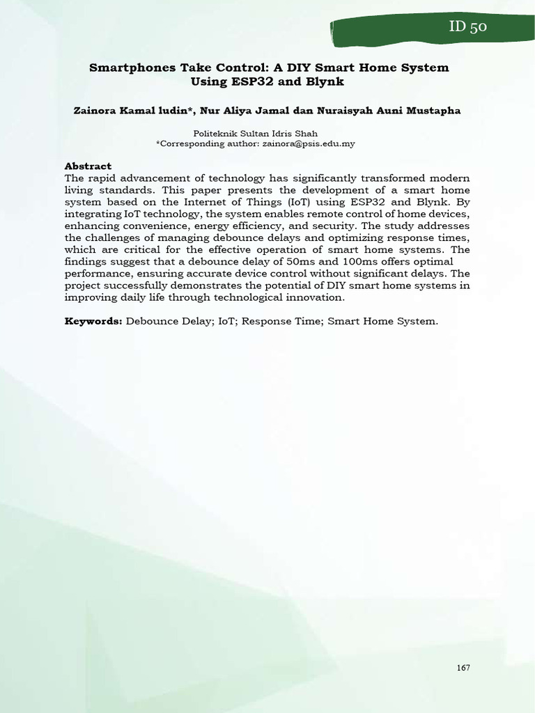 ID50 | PDF | Internet Of Things | Home Automation