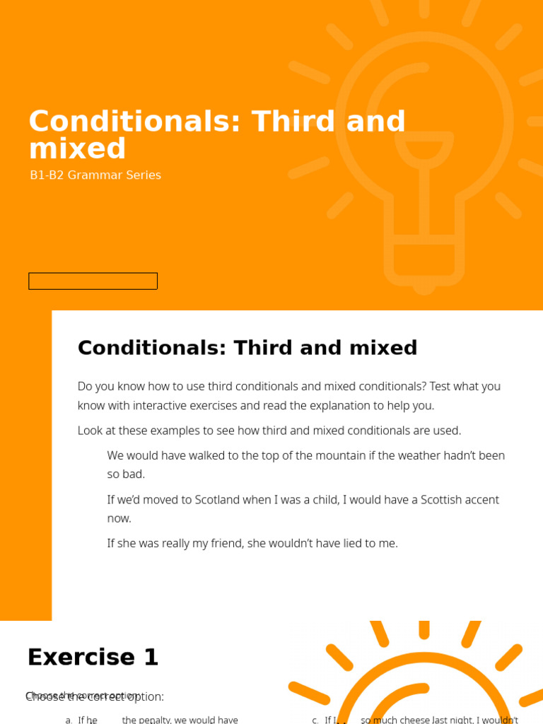 B! Conditionals - Third and Mixed | PDF | Grammar | Linguistics