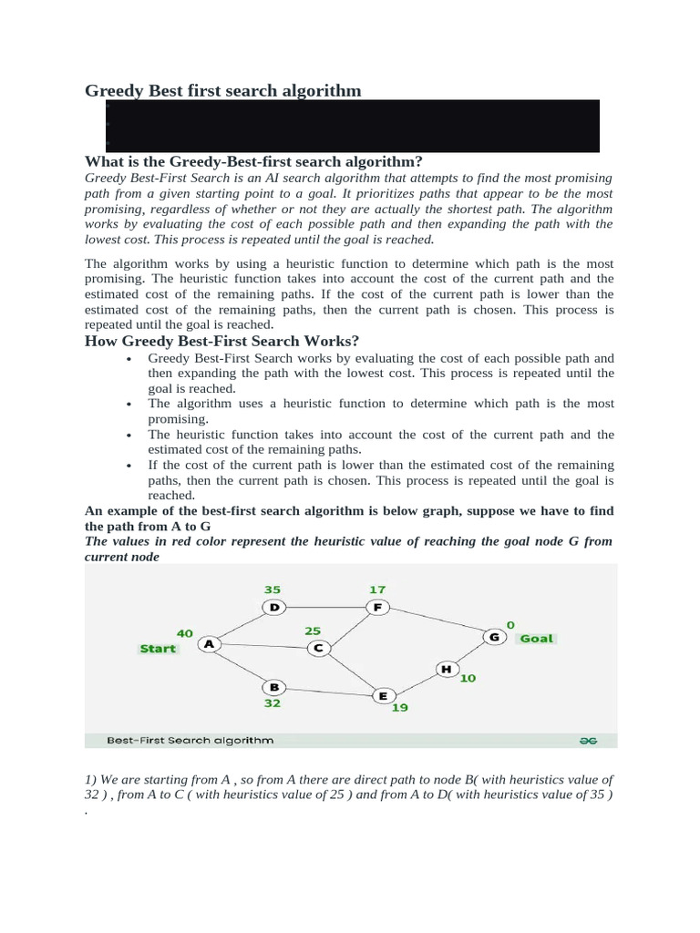 Greedy Best-First Search Guide | PDF | Computer Science | Computer Programming