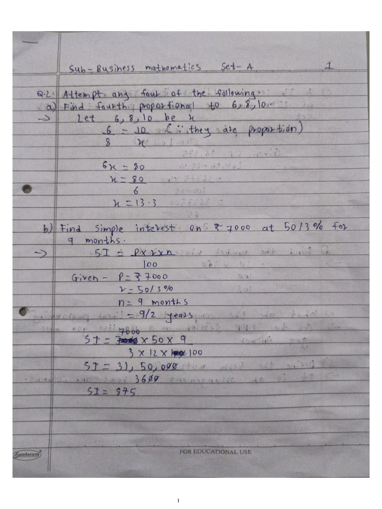 Business mathematics | PDF