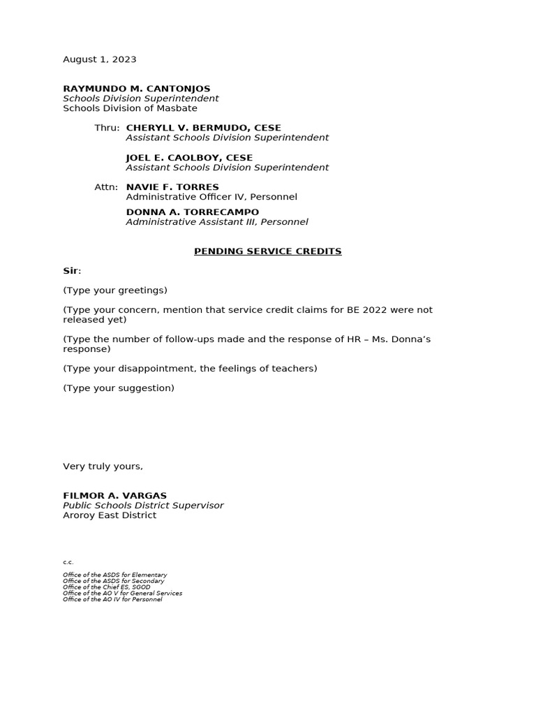Pending Service Credits for Teachers | PDF