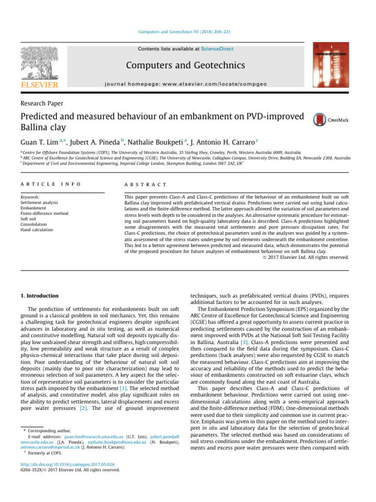 Embankment prediction_16_Lim | PDF | Geotechnical Engineering | Soil ...