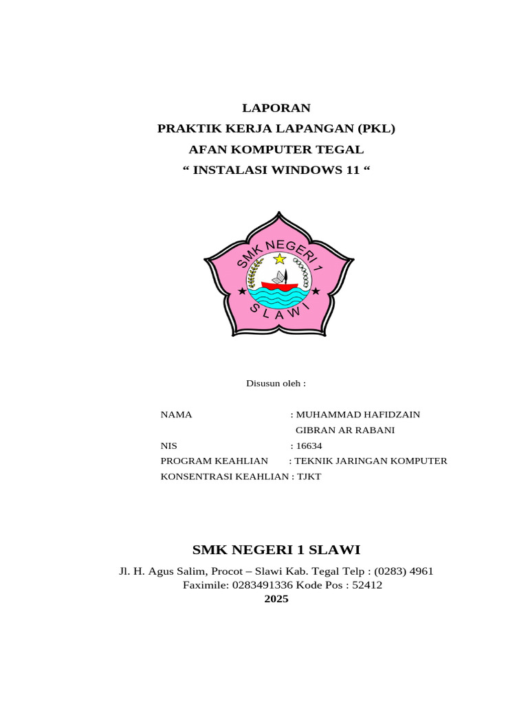 LAPORAN PKL MUHAMMAD HAFIDZAIN GIBRAN AR RABANI Win 11 - JADI - Rev1 | PDF