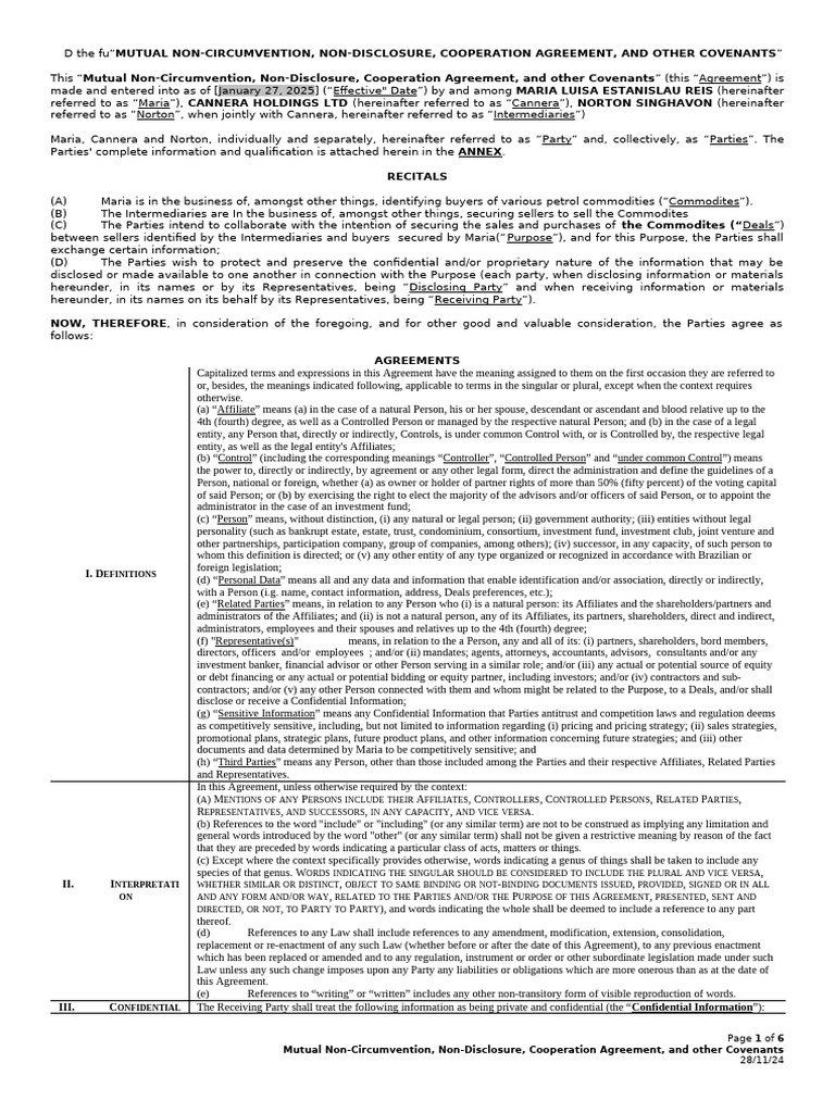 MNDA - SELL SIDE MUTUAL NON-DISCLOSURE AGREEMENT + Commission ...