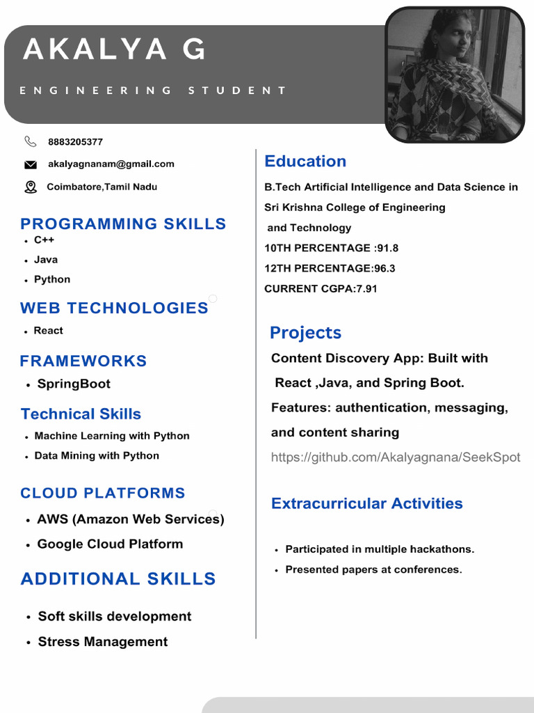 Akalya Resume | PDF