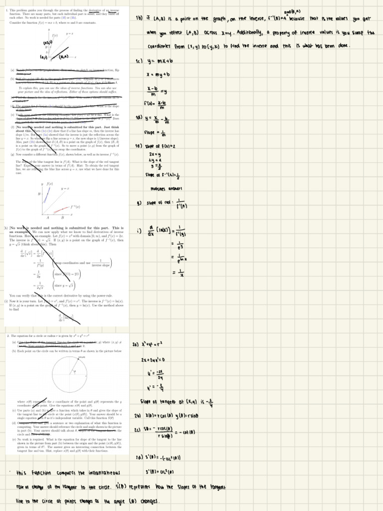 Calc 1 HW | PDF | Slope | Elementary Mathematics