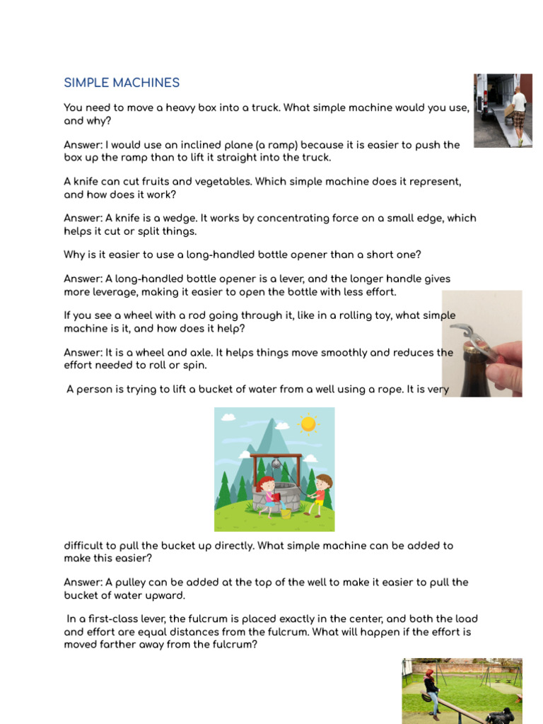 simple machines (1) | PDF | Machines | Lever