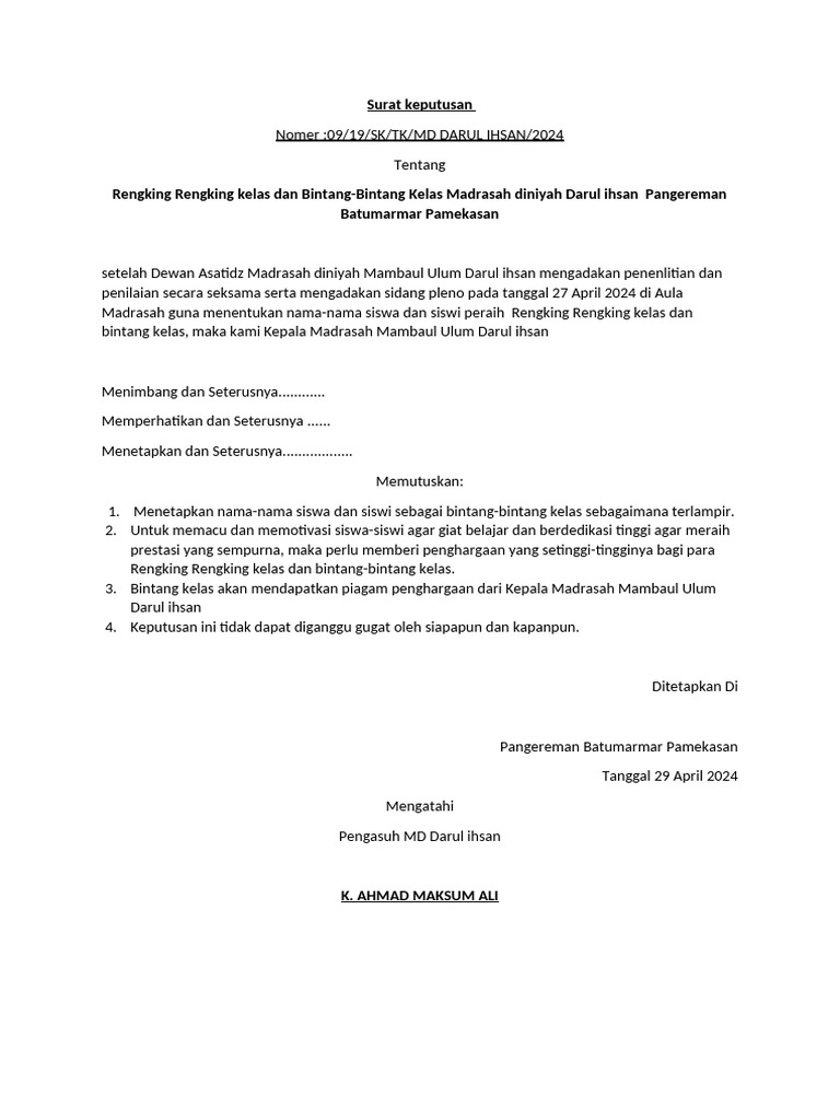 Surat Keputusan | PDF