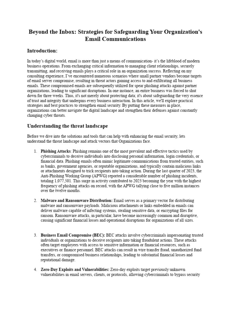 SANS Beyond The Inbox Strategies For Safeguarding Your Organizations ...