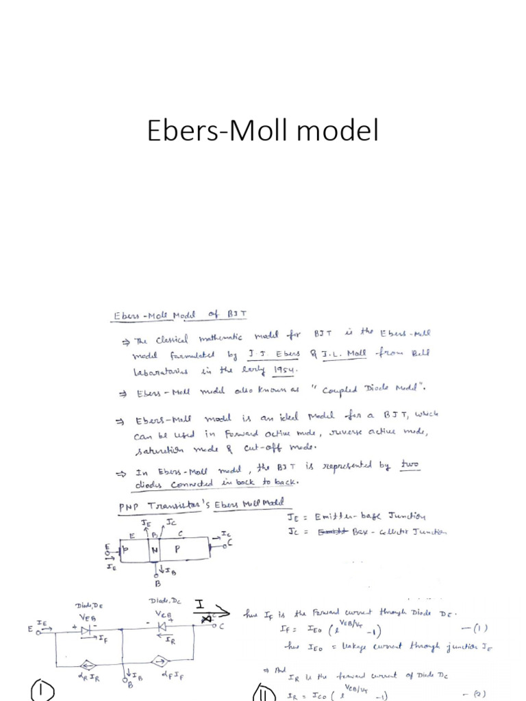 EbersMoll Model Handwritten Notes | PDF