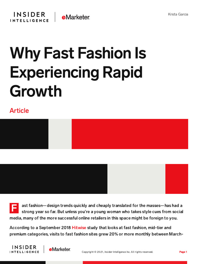 Why Fast Fashion Is Experiencing Rapid Growth Emarketer | PDF | Fashion ...