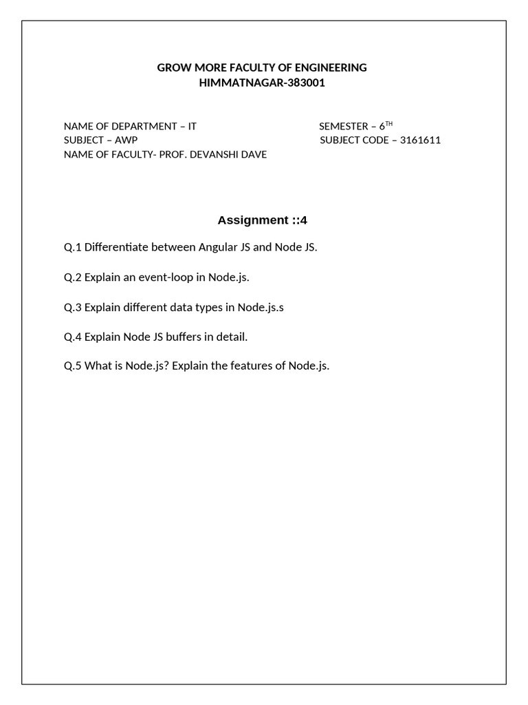 Awp Assignment 4 | PDF