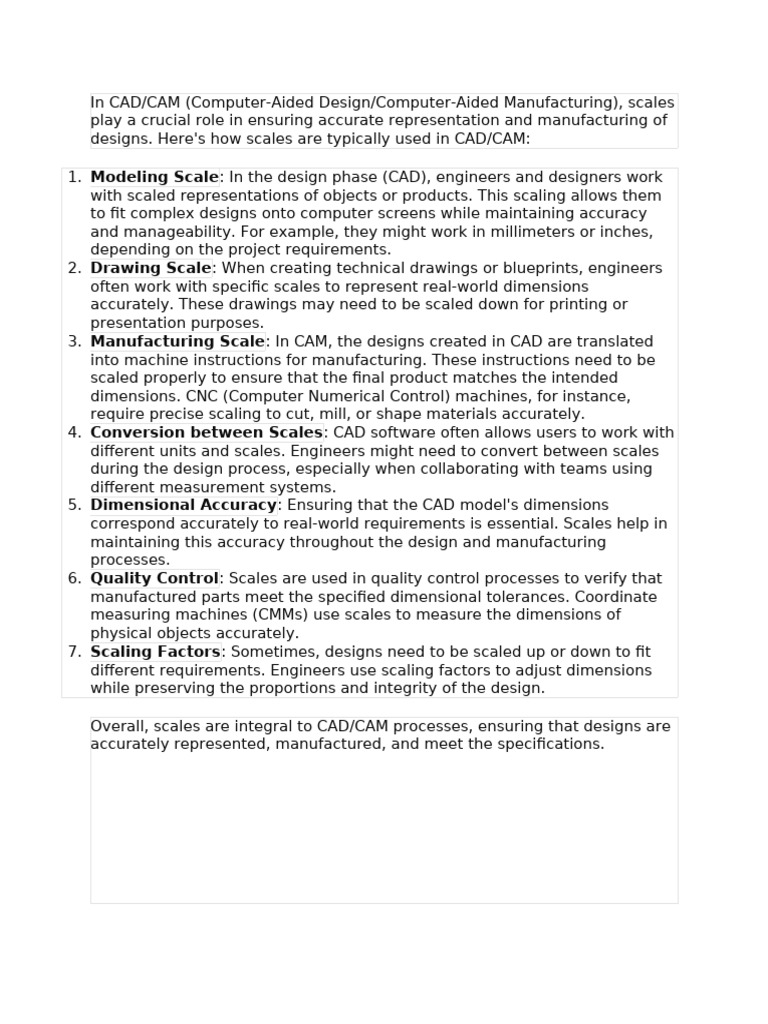 Scales in Cad Cam | PDF | Computer Aided Design | Numerical Control